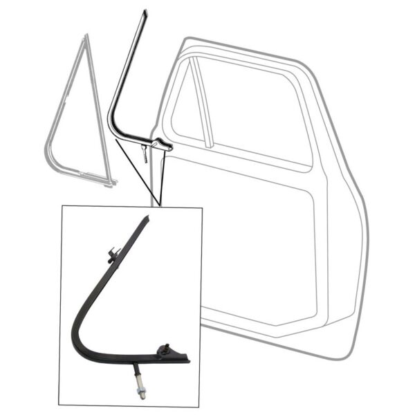 73-77 Vent Window Retainer - RH - Charp Industries